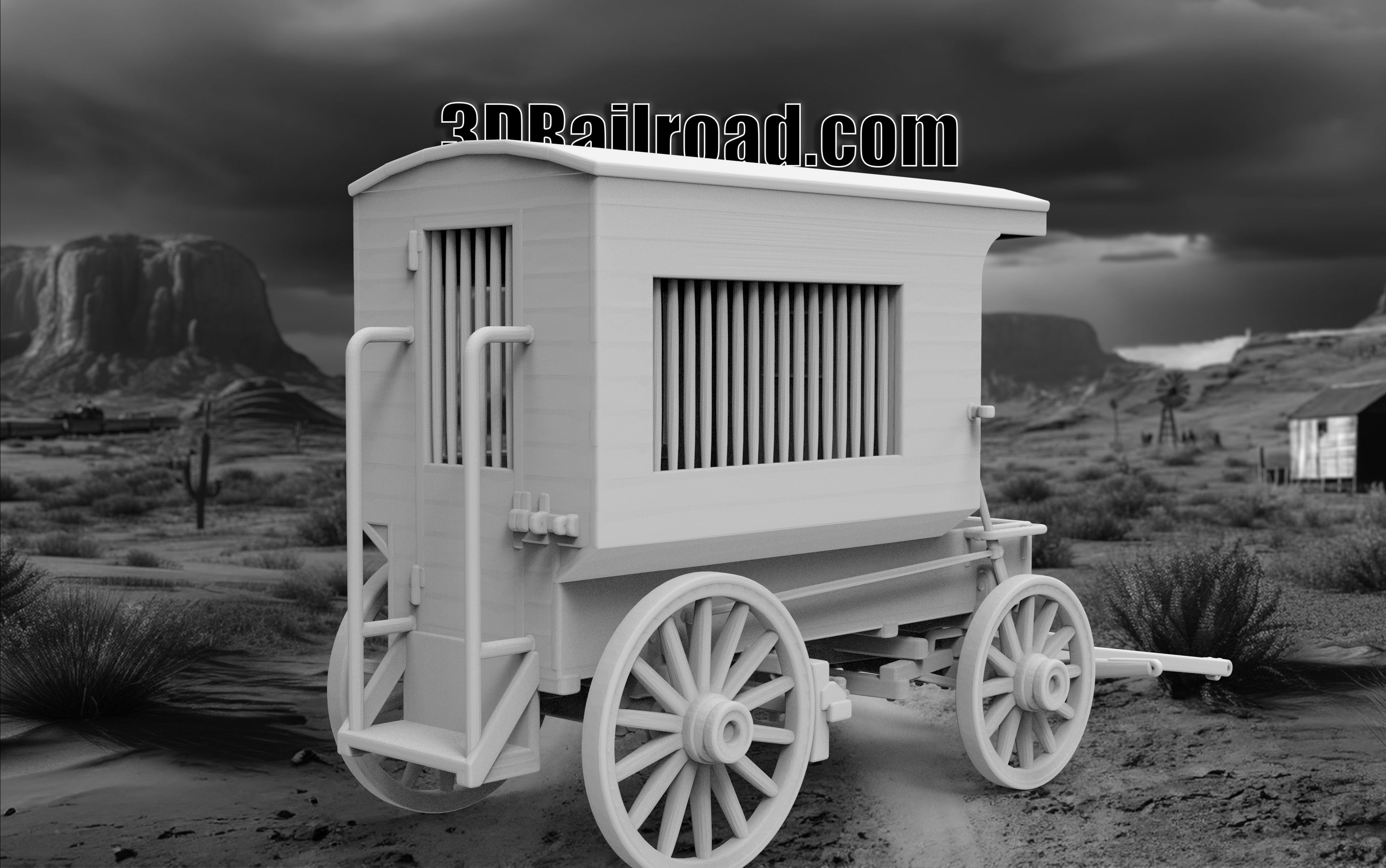 Wild West Jail Wagon - Custom Sculptures 3D Printed in Grey Resin ...